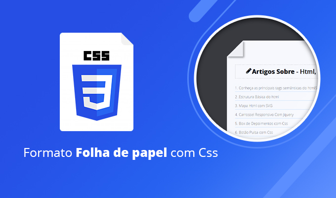Formato Folha de papel com Css - Códigos html e css prontos